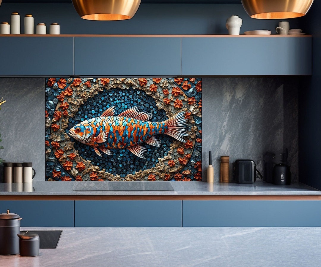 Tempered Glass Backsplash-mosaic Fish Backsplash Tiles-fish Backsplash ...