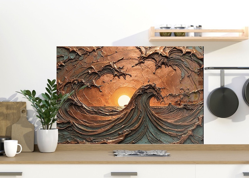 Tempered Glass Backsplash-sunset Backsplash Tiles- Floral Splashback ...