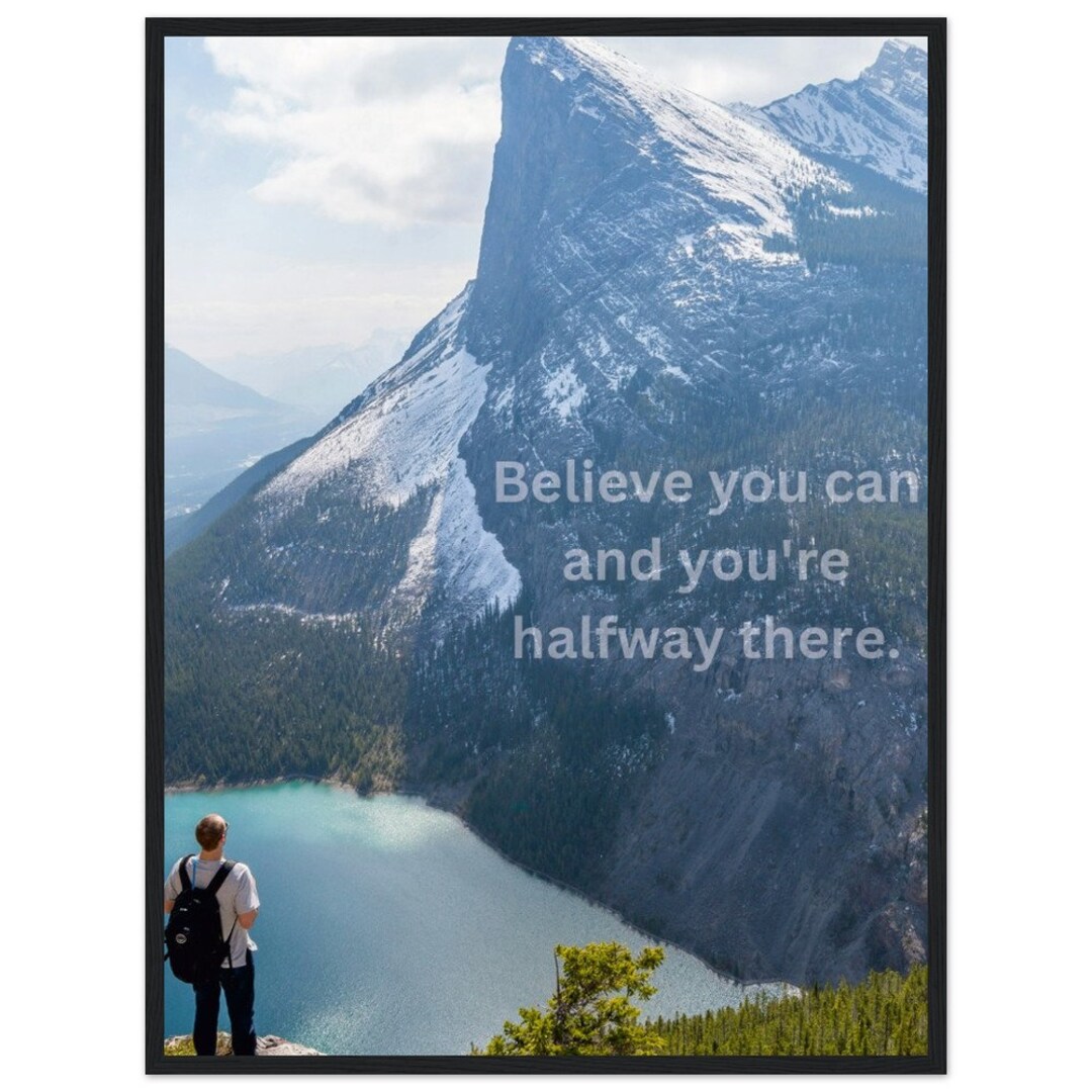 Mountain Background, Motivational Poster With Transparent Text - Etsy