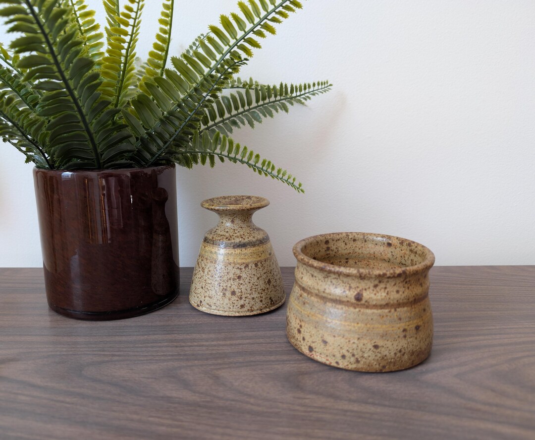 Vintage Stoneware Pottery Mini Vase and Trinket Dish - Thistlecroft ...