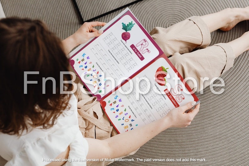 Digital PDF Busy Book: A to Z Letter Tracing With Fruits & Vegetables ...