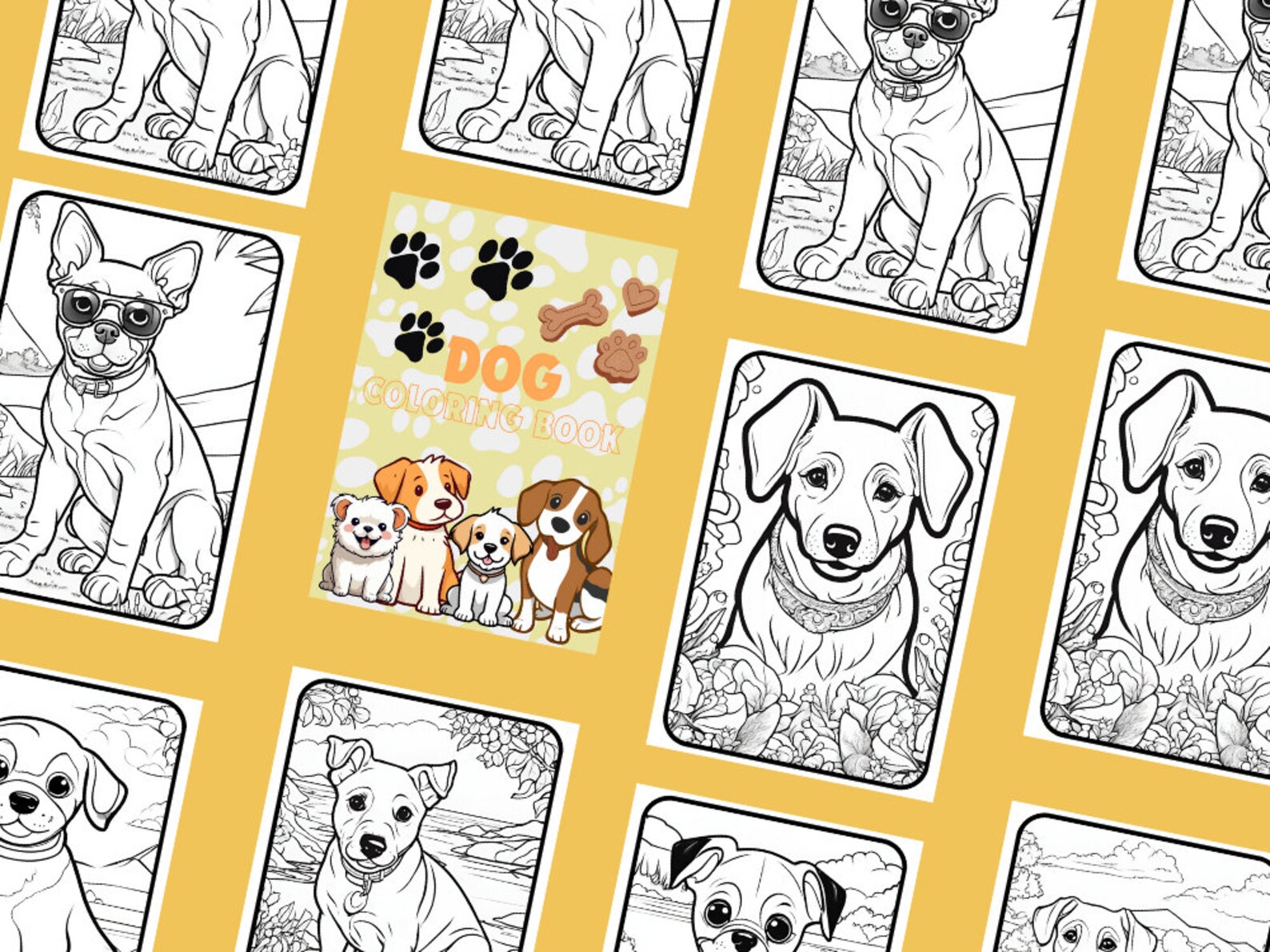 Printable Dog Coloring Book for Kids: 10 Busy Book Pages Digital PDF ...