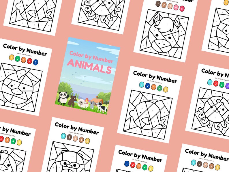 Farm Animal Coloring Book: 7 Printable Busy Book Pages Digital PDF ...