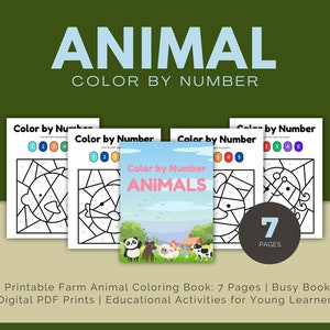 Farm Animal Coloring Book: 7 Printable Busy Book Pages Digital PDF ...