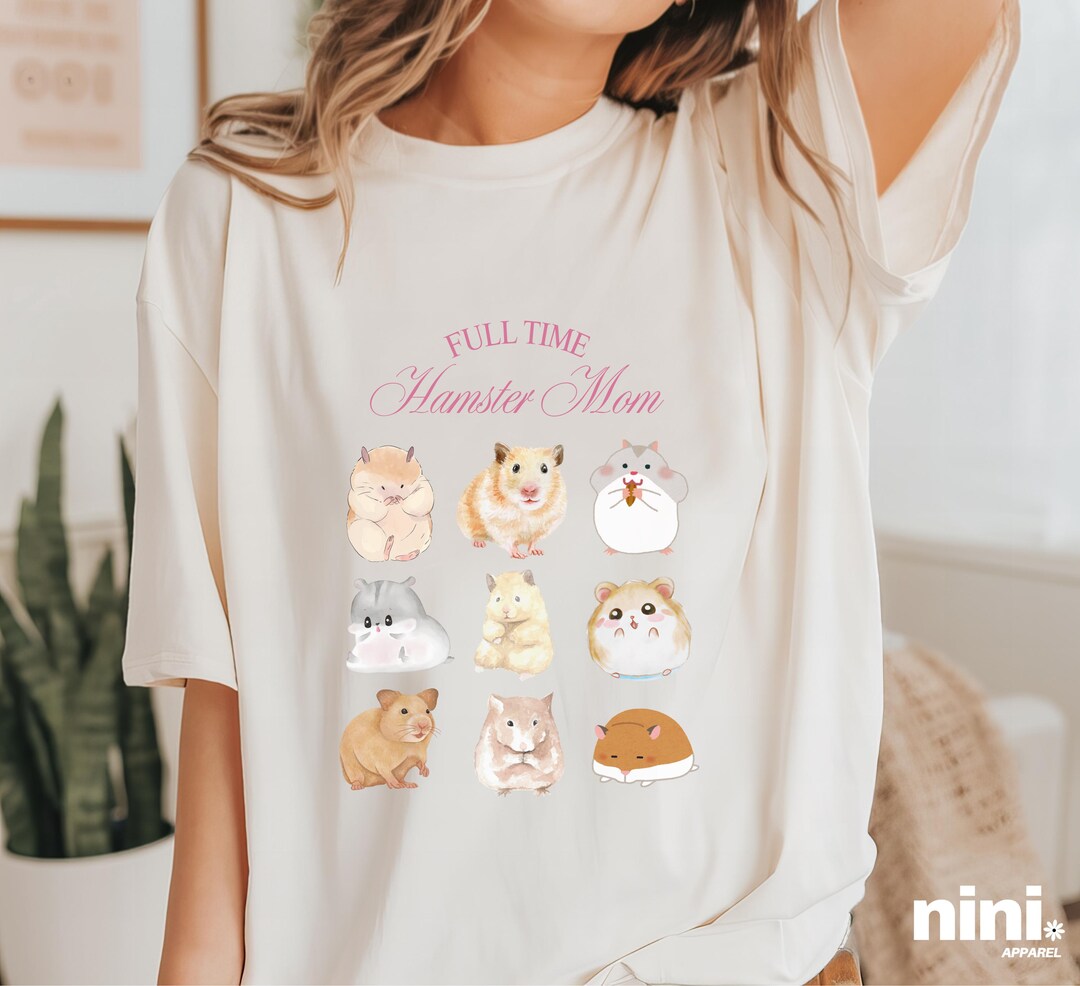Funny Hamster Shirt Cute Hamster T Shirt Full Time Hamster Mom Shirt ...