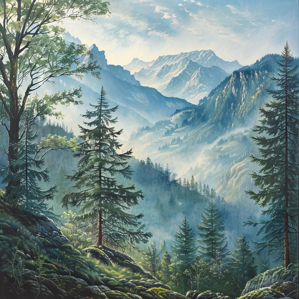 20 Mountain Forest Clipart, Nature Landscape Clip Art, Evergreen Trees ...