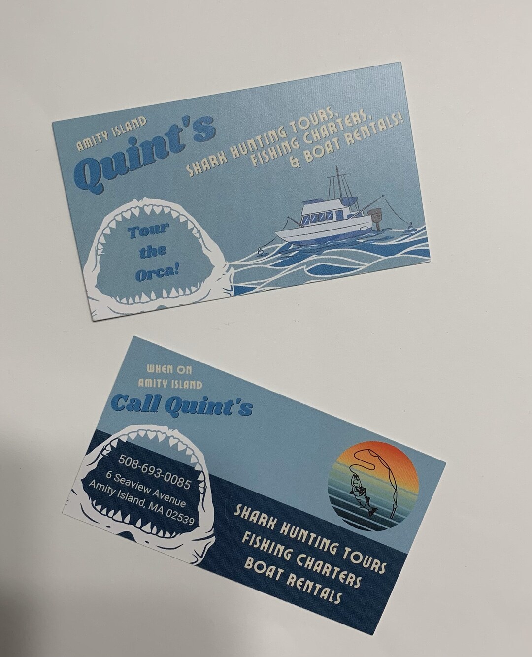 Quints Shark and Fishing Business Cards- Jaws Movie - Etsy