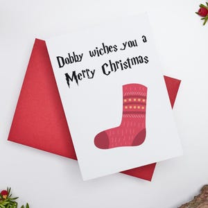 Merry Christmas Hp, Printable Dobby Card, Wizard Christmas Card, Dobby ...
