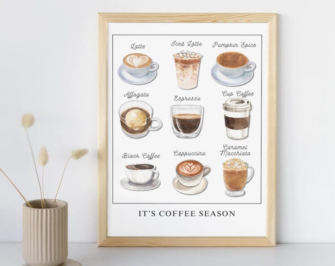 Coffee Bar Prints, Printable Wall Art Coffee Wall Art, Kitchen Coffee ...