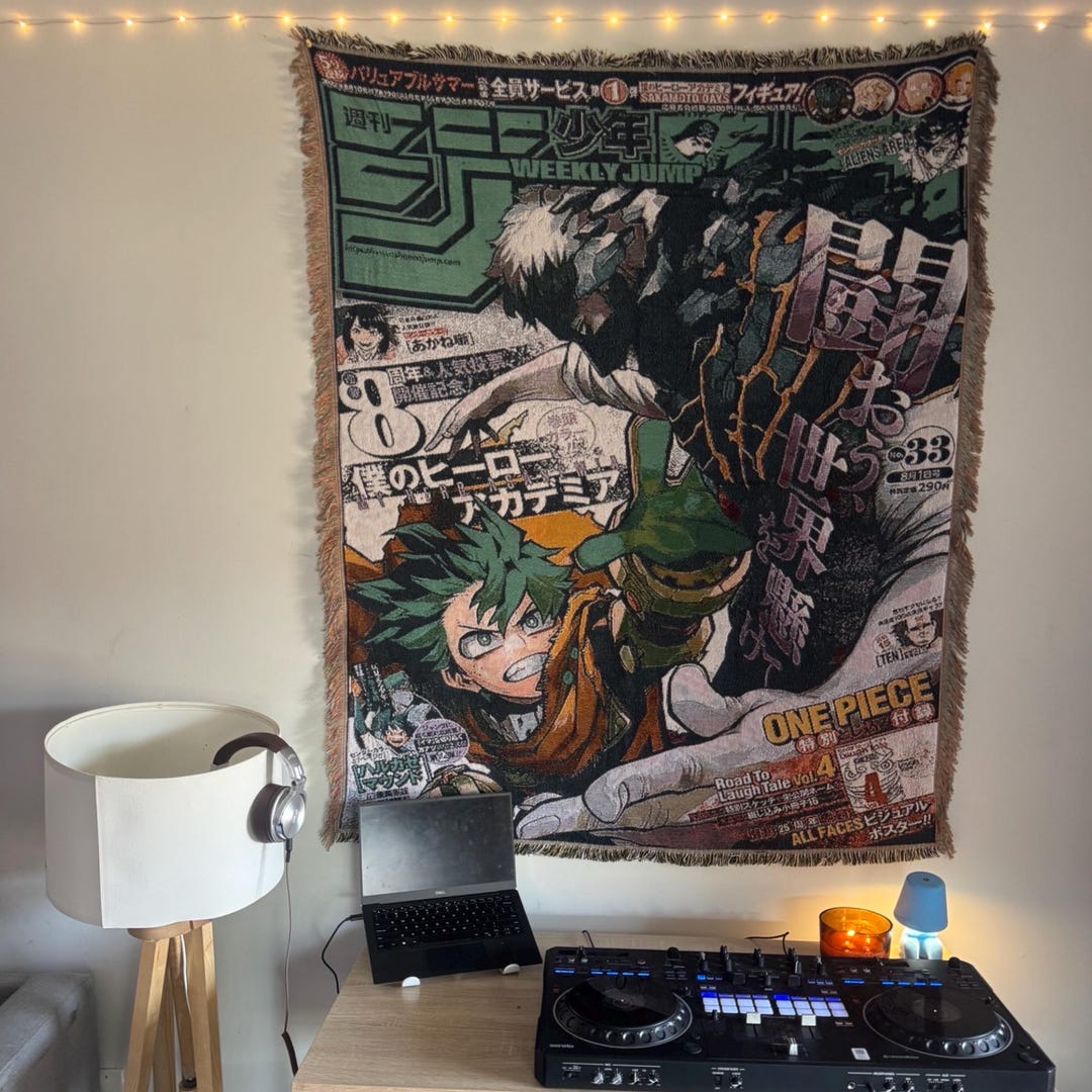 MHA Deku Anime Hand Woven Cozy Rug | Anime Tapestry Throw | Suitable as ...