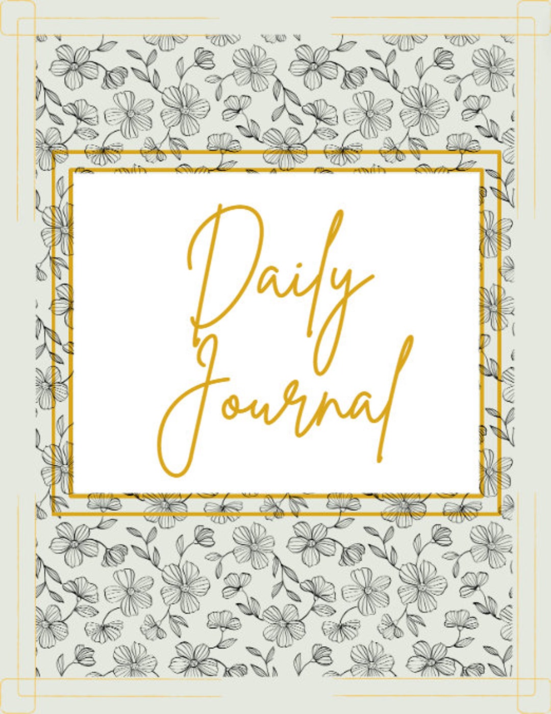 Daily Journal Printable Pages Three Page Download Floral Journal Flower ...
