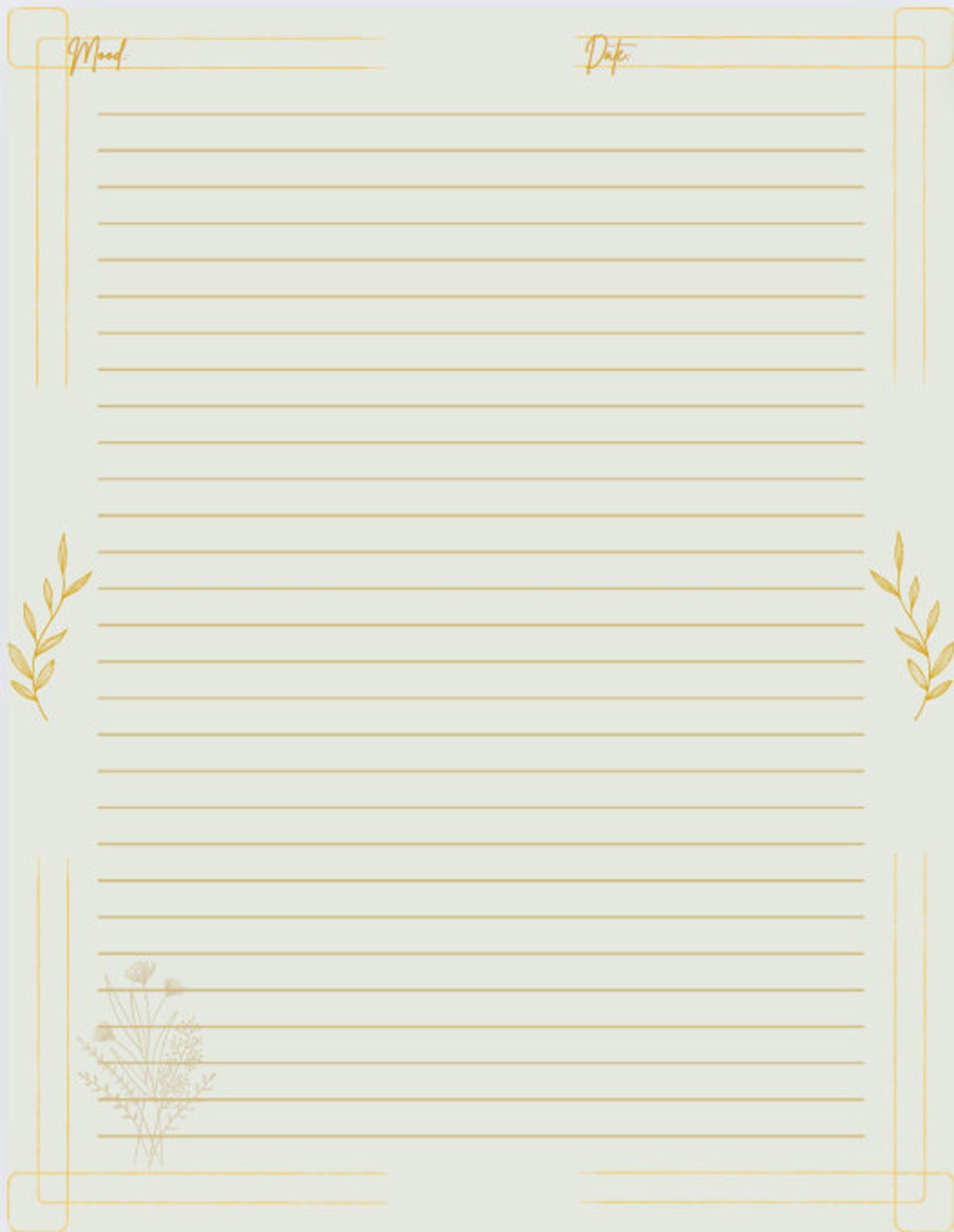 Daily Journal Printable Pages | Three Page Download | Floral Journal ...