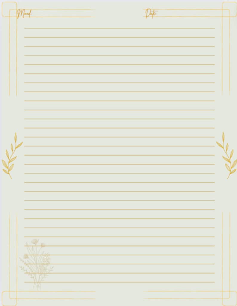 Daily Journal Printable Pages Three Page Download Floral Journal Flower ...