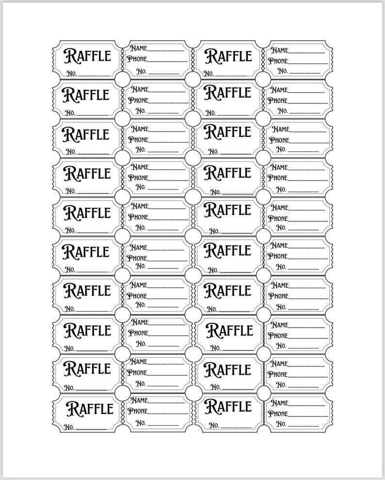 Universal Raffle Ticket Contest Drawing Numbers Lottery Game - Etsy