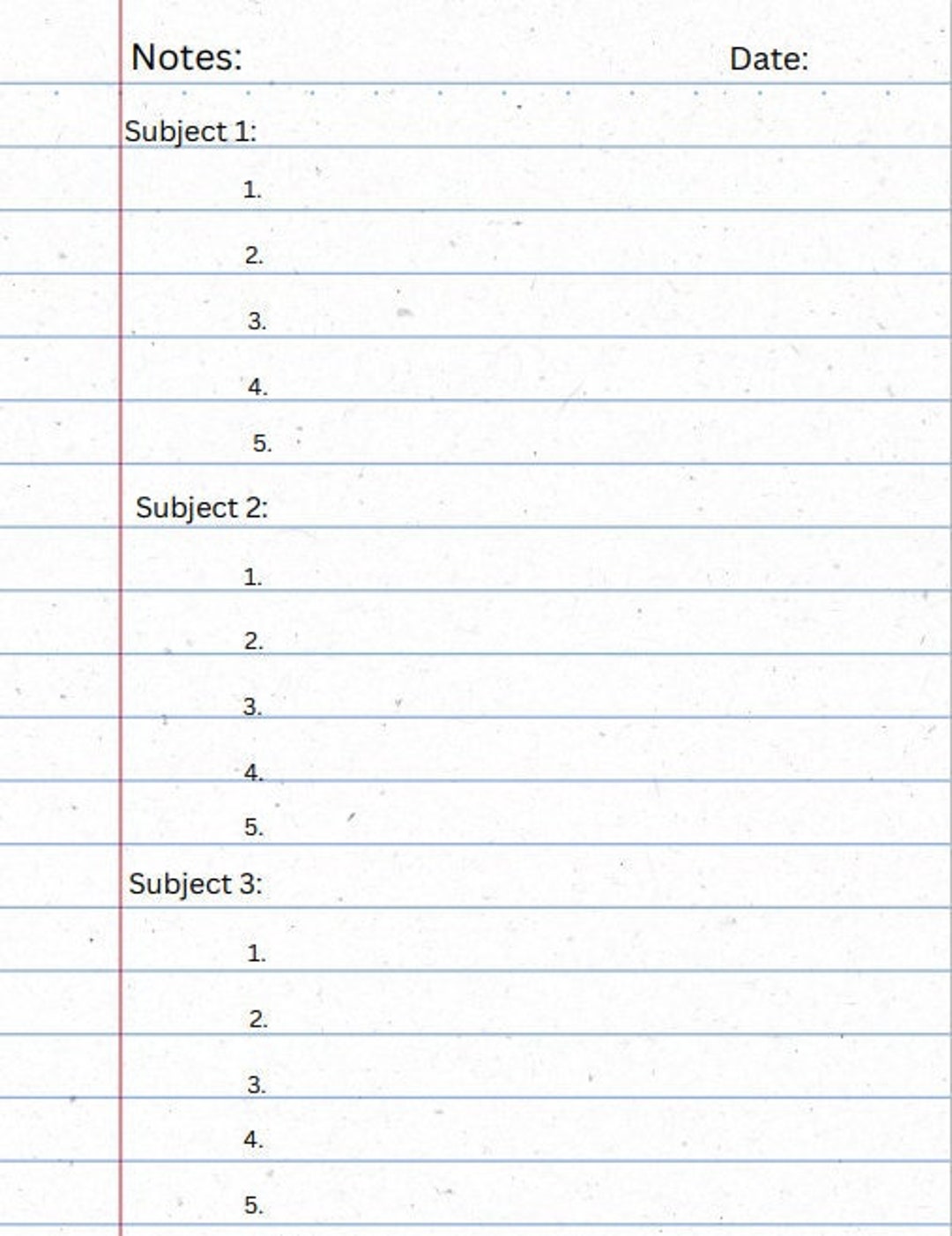 Notes Outline Sheet High School Notes College Notes Notes Template ...