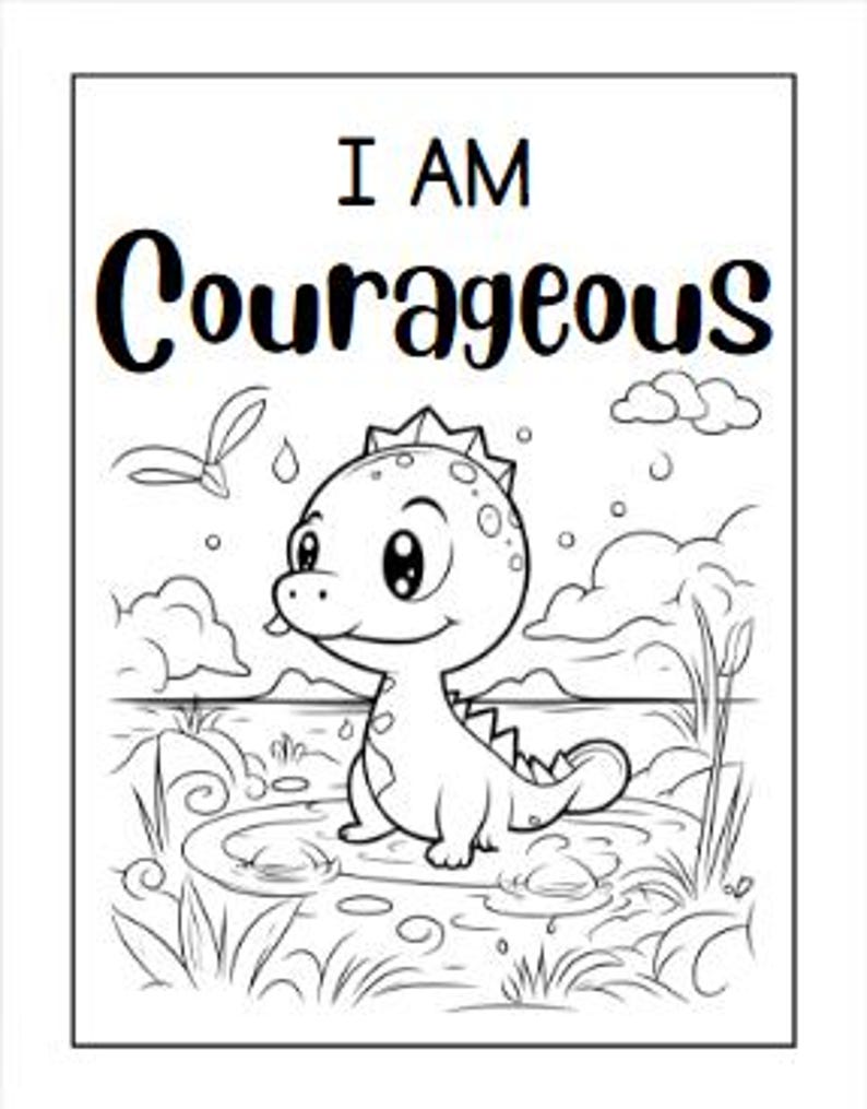 10 Dinosaur Coloring Pages With Affirmations | Fun & Inspiring ...