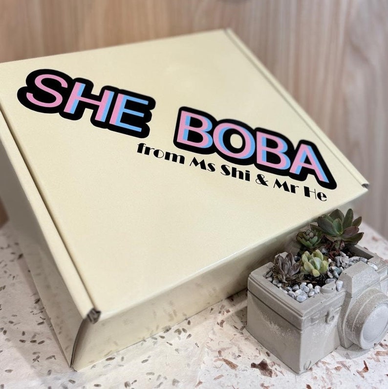 SHE BOBA Gift Box | DIY Boba Tea Kit (with Glass Bottle & Reusable Boba ...