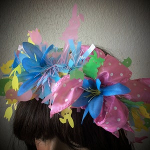 Easter Bunny Garland Crown Laurel Headband Multi Color Pink Polka Dot ...