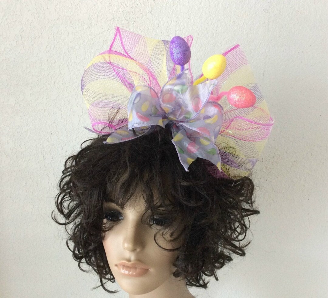 Pink Purple Yellow Mesh Easter Egg Headband Glitter Eggs Easter ...