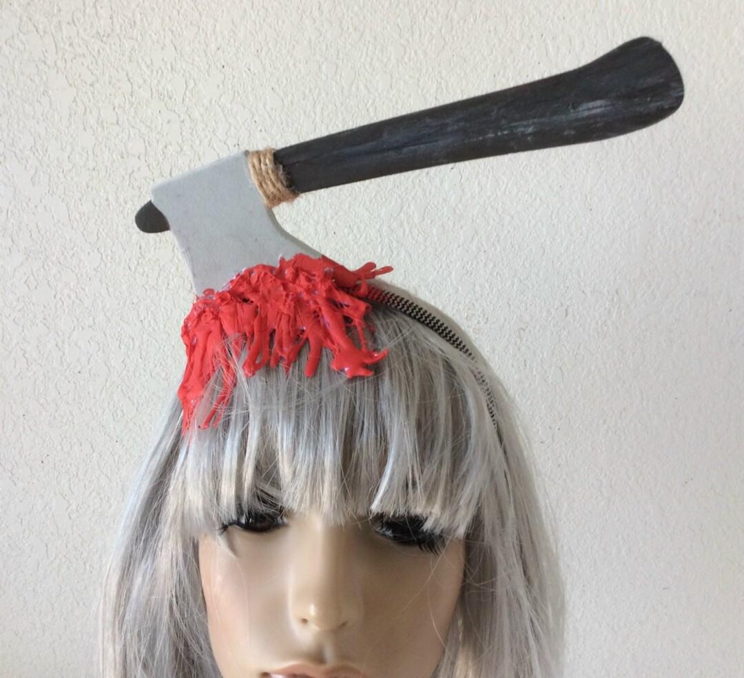 Halloween Bloody Hatchet Fascinator Zombie Headband Hatchet Blood ...