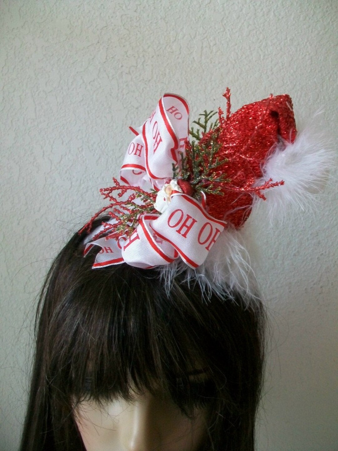 Red and White Christmas HOHOHO Santa Headband Christmas - Etsy