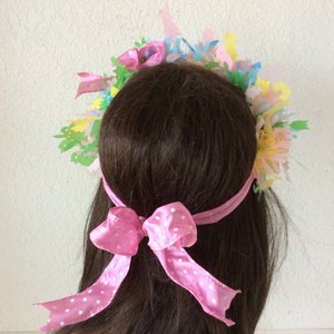 Easter Bunny Garland Crown Laurel Headband Multi Color Pink Polka Dot ...