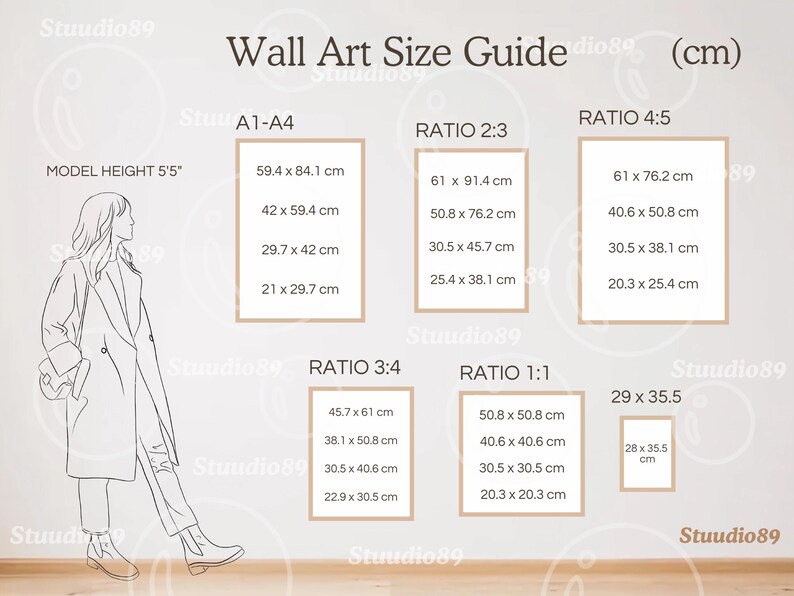 Wall Art Size Guide, Frame Size Guide, Print Size Guide, Wall Art ...