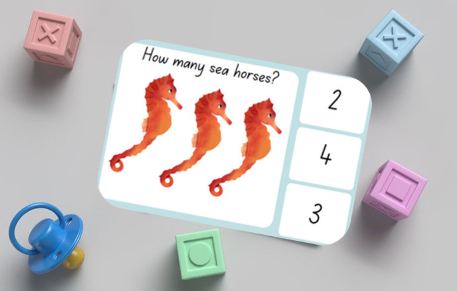 Educational Sea Animal Counting Peg Flashcards 1 to 10, Homeschooling ...