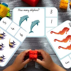 Educational Sea Animal Counting Peg Flashcards 1 to 10, Homeschooling ...