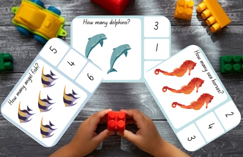 Educational Sea Animal Counting Peg Flashcards 1 to 10, Homeschooling ...