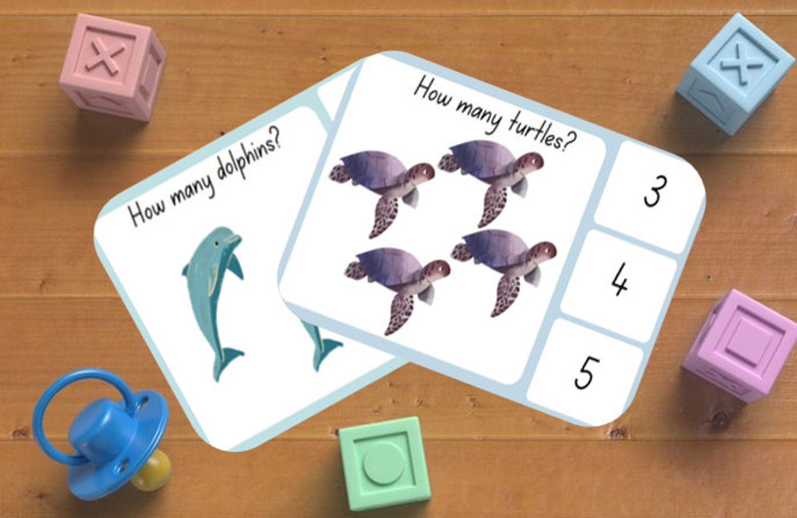 Educational Sea Animal Counting Peg Flashcards 1 to 10, Homeschooling ...