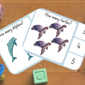 Educational Sea Animal Counting Peg Flashcards 1 to 10, Homeschooling ...