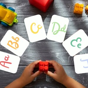 Educational Cursive Rainbow Alphabet Flashcards Perfect for Learning ...