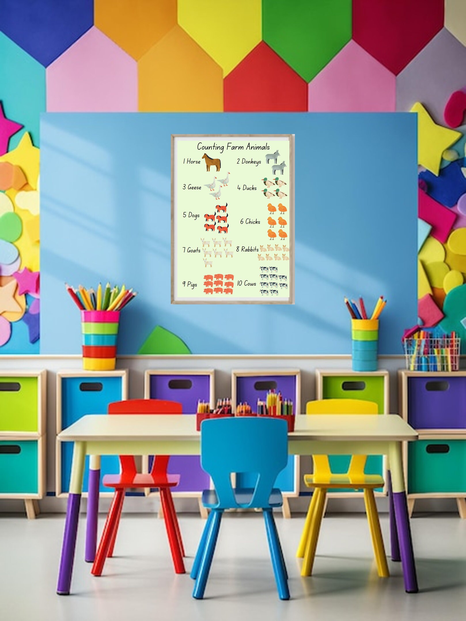 Educational Farm Animal Counting Flashcards & Farm Animal Counting ...