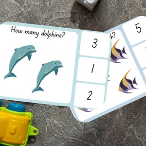 Educational Sea Animal Counting Peg Flashcards 1 to 10, Homeschooling ...
