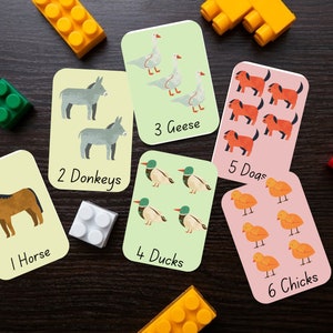 Educational Farm Animal Counting Flashcards & Farm Animal Counting ...