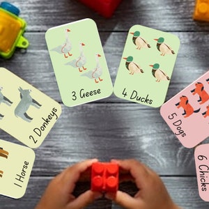 Educational Farm Animal Counting Flashcards & Farm Animal Counting ...