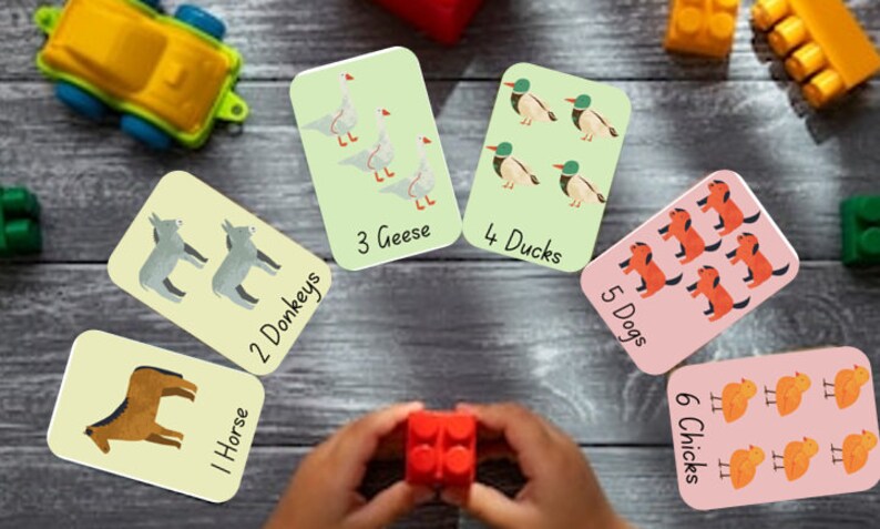 Educational Farm Animal Counting Flashcards & Farm Animal Counting ...