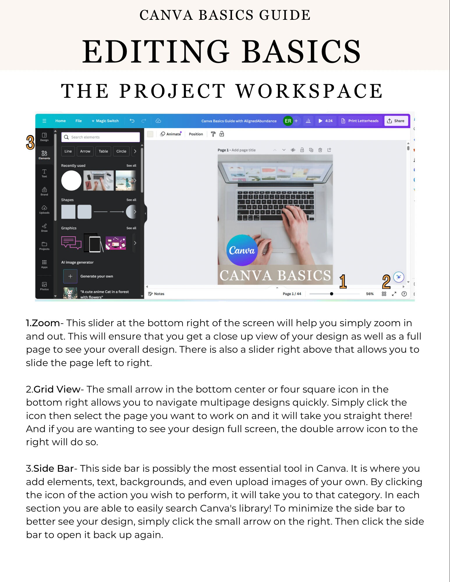 Canva Basics Guide How to Use Canva Canva Template Editable Canva Guide ...