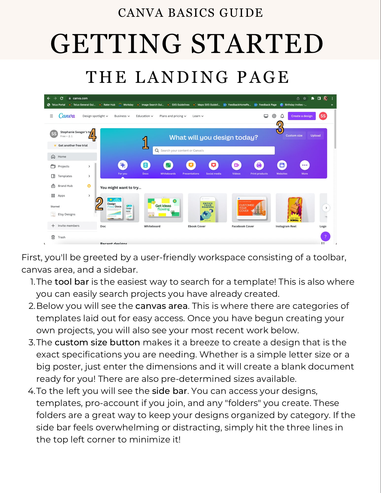 Canva Basics Guide How to Use Canva Canva Template Editable Canva Guide ...