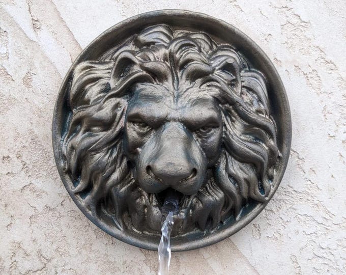 Lion Head Fountain Cast Stone Water Feature Lion Face Sculpture Pool ...