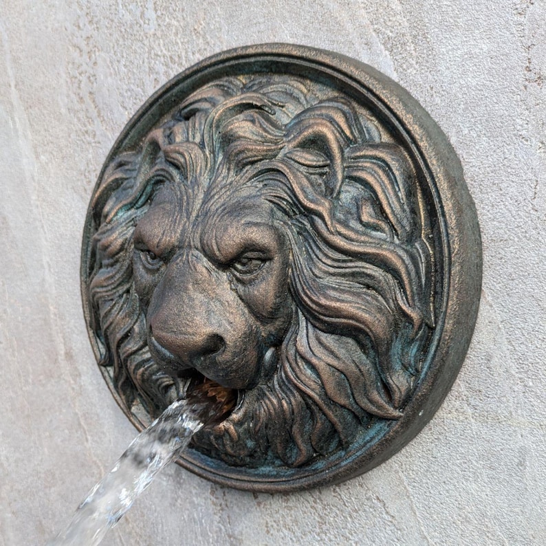 Lion Head Water Spout 8 Inch Water Feature for Pool Wall Fountain Lion ...