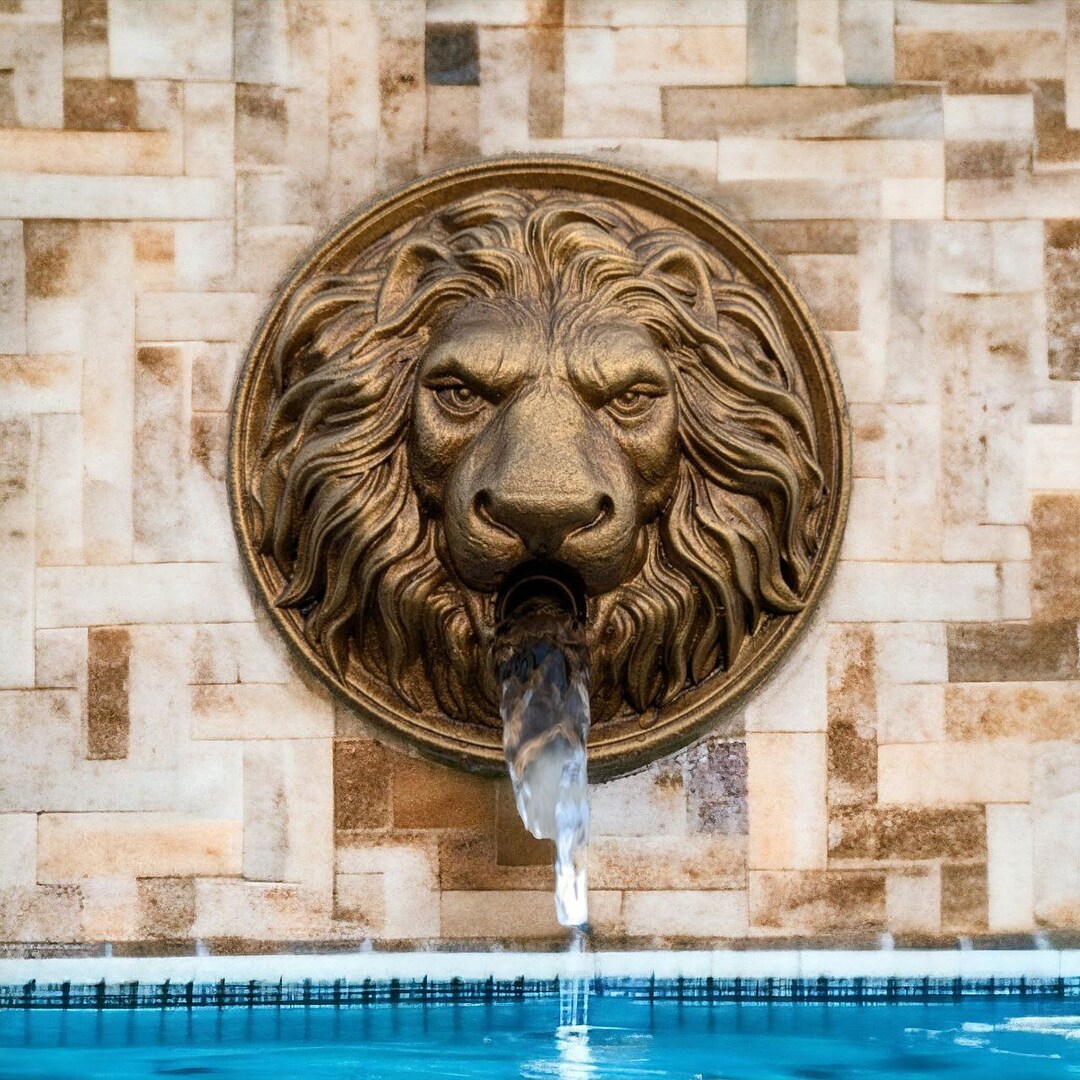 Lion Head Water Spout Water Feature for Pool Wall Fountain Lion Head ...