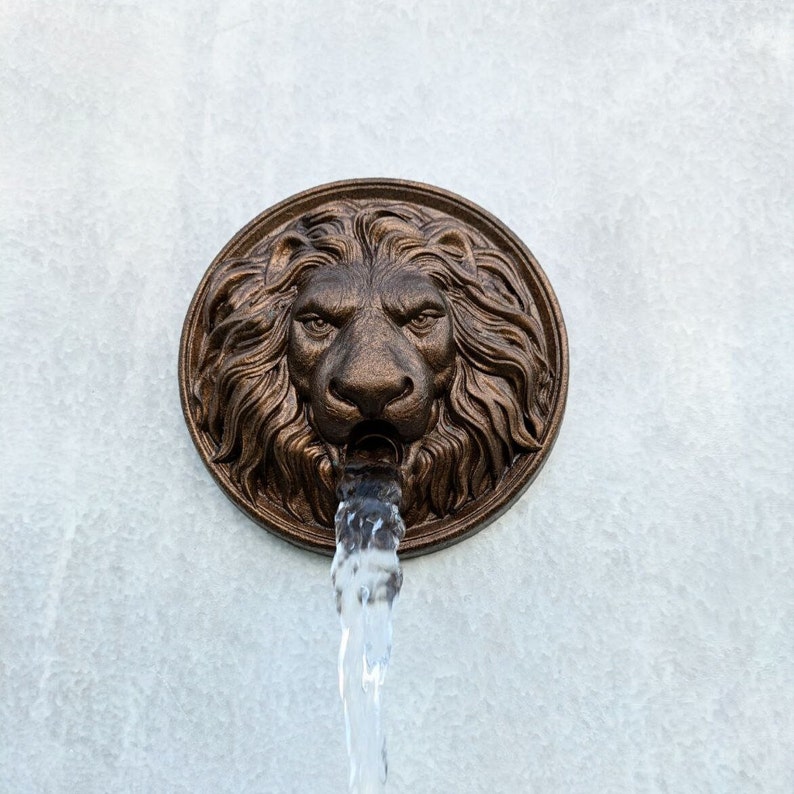 Wall Fountain Lion Head Water Feature for Pool Water Spout Lion Head ...