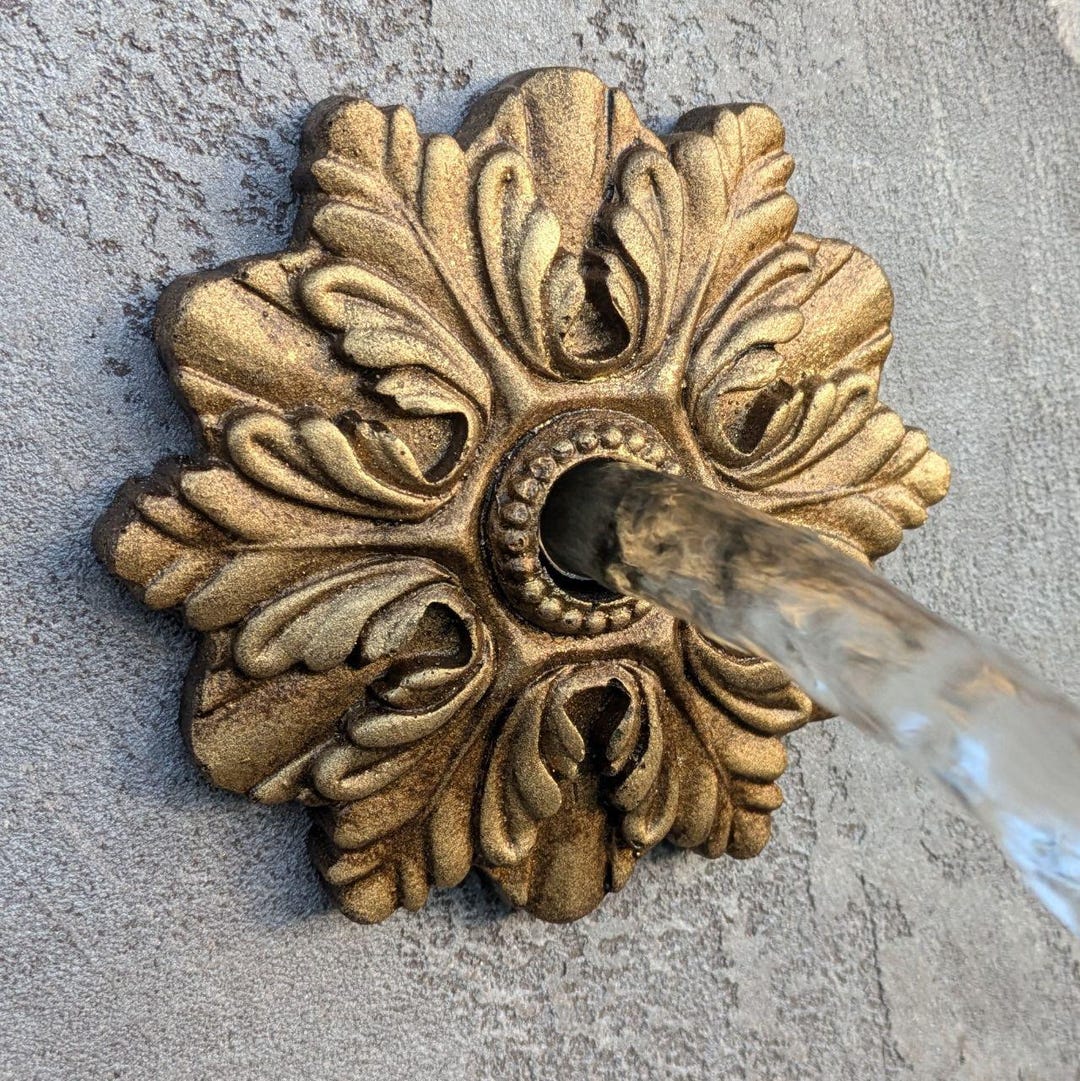 Water Spout Rosette 5.5'' Water Feature for Pool Bronze Wall Fountain ...