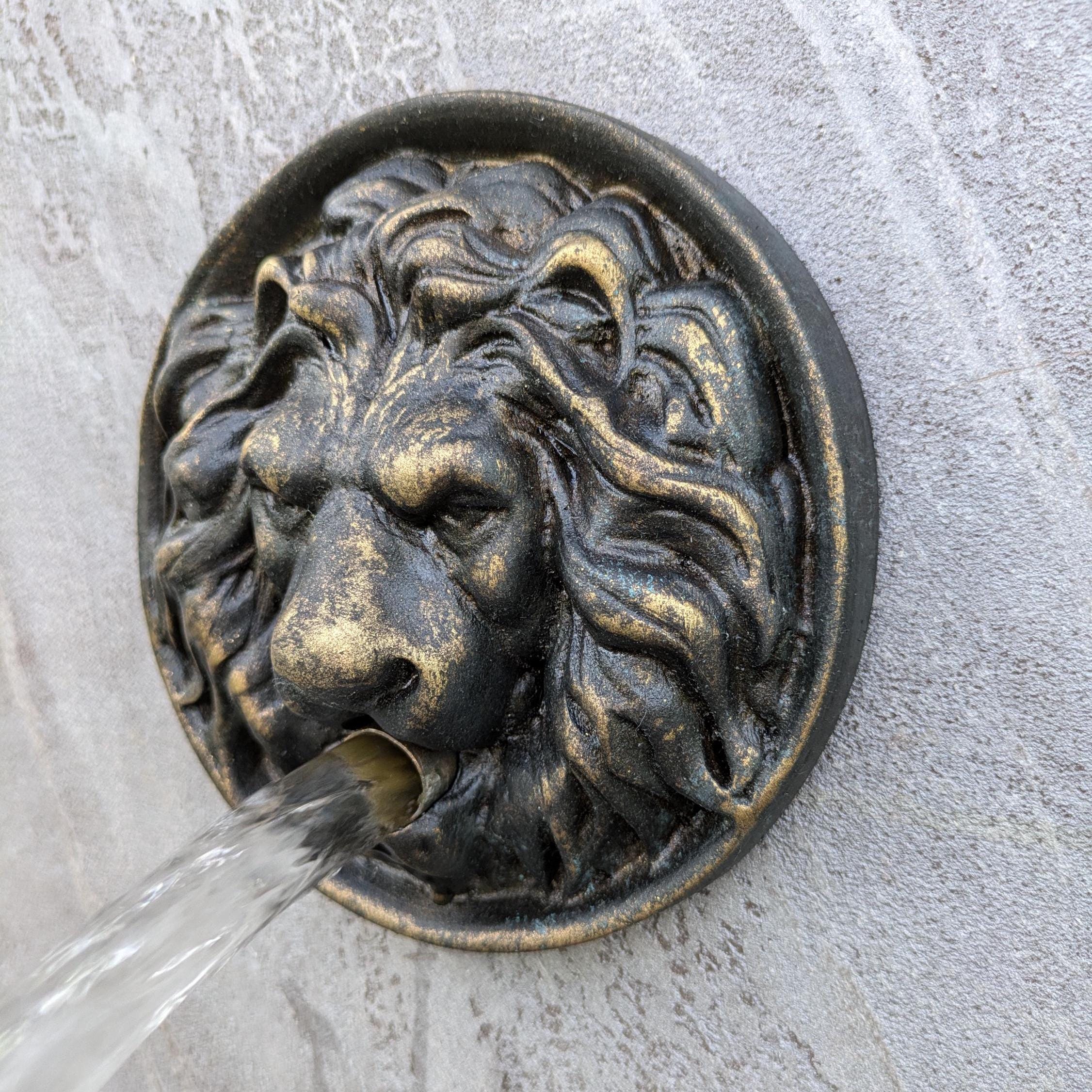 Lion Head Water Spout 6 Inch Fountain Emitter Lion Head Water Feature ...