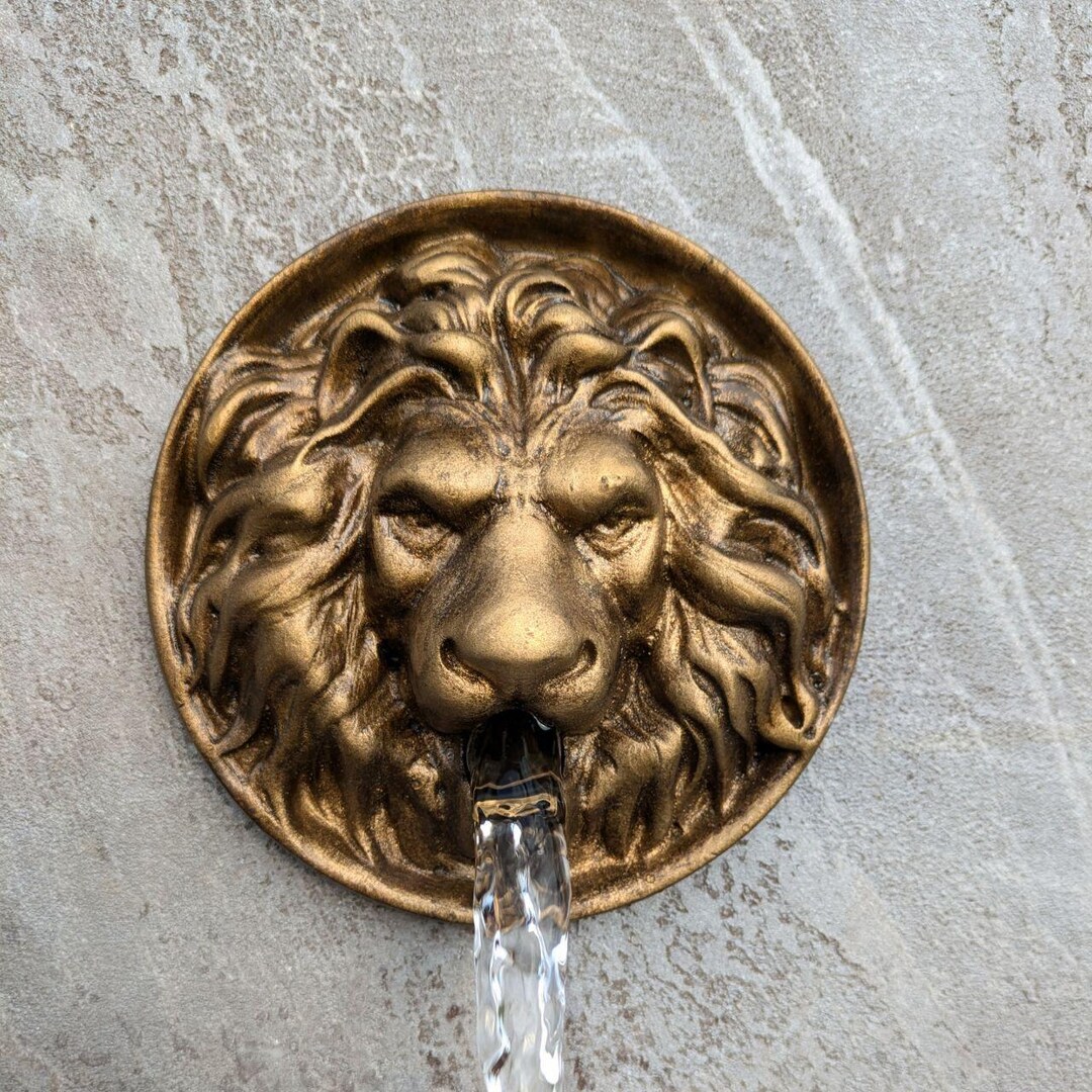 Lion Head Water Spout 6 Inch Fountain Emitter Lion Head Water Feature ...