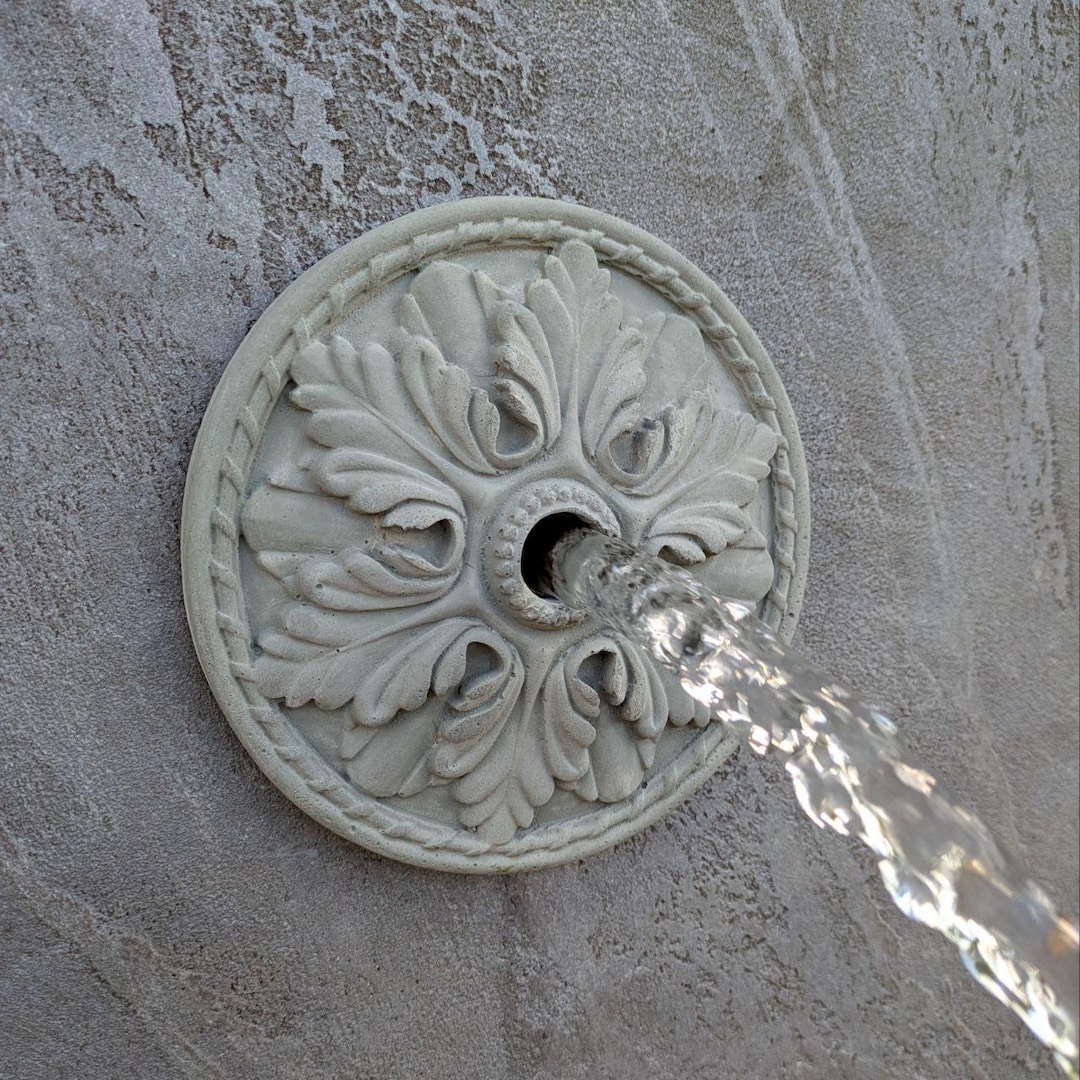 Concrete Water Spout Rosette Water Feature for Pool Wall Fountain - Etsy