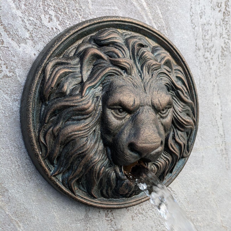 Lion Head Water Spout 8 Inch Water Feature for Pool Wall Fountain Lion ...