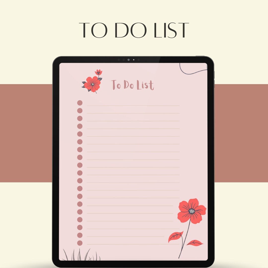 To Do List Printable Check List Planner iPad to Do List Digital Planner ...